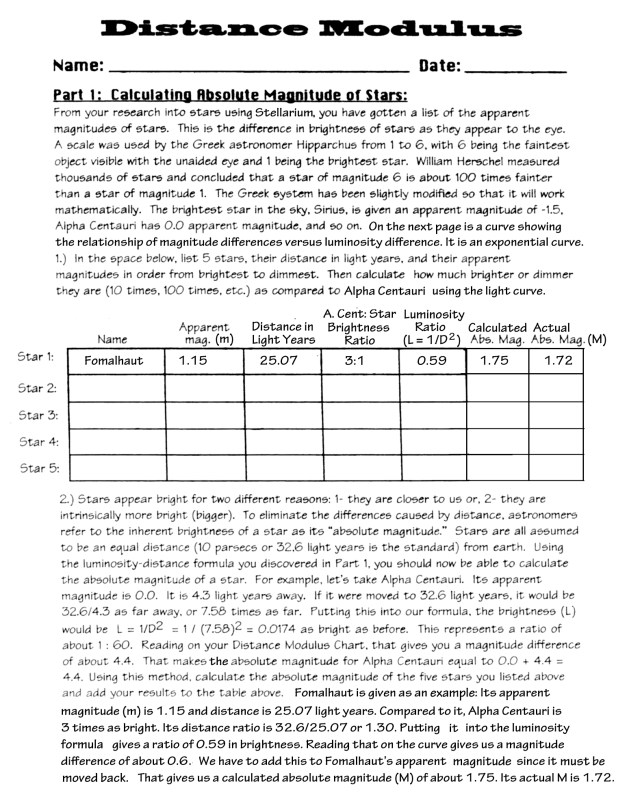 The Distance Modulus Method | The Spaced-Out Classroom